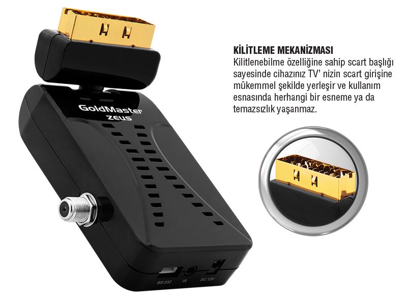 Goldmaster Micro-Zeus Altın Uçlu Scart Uydu Alıcısı